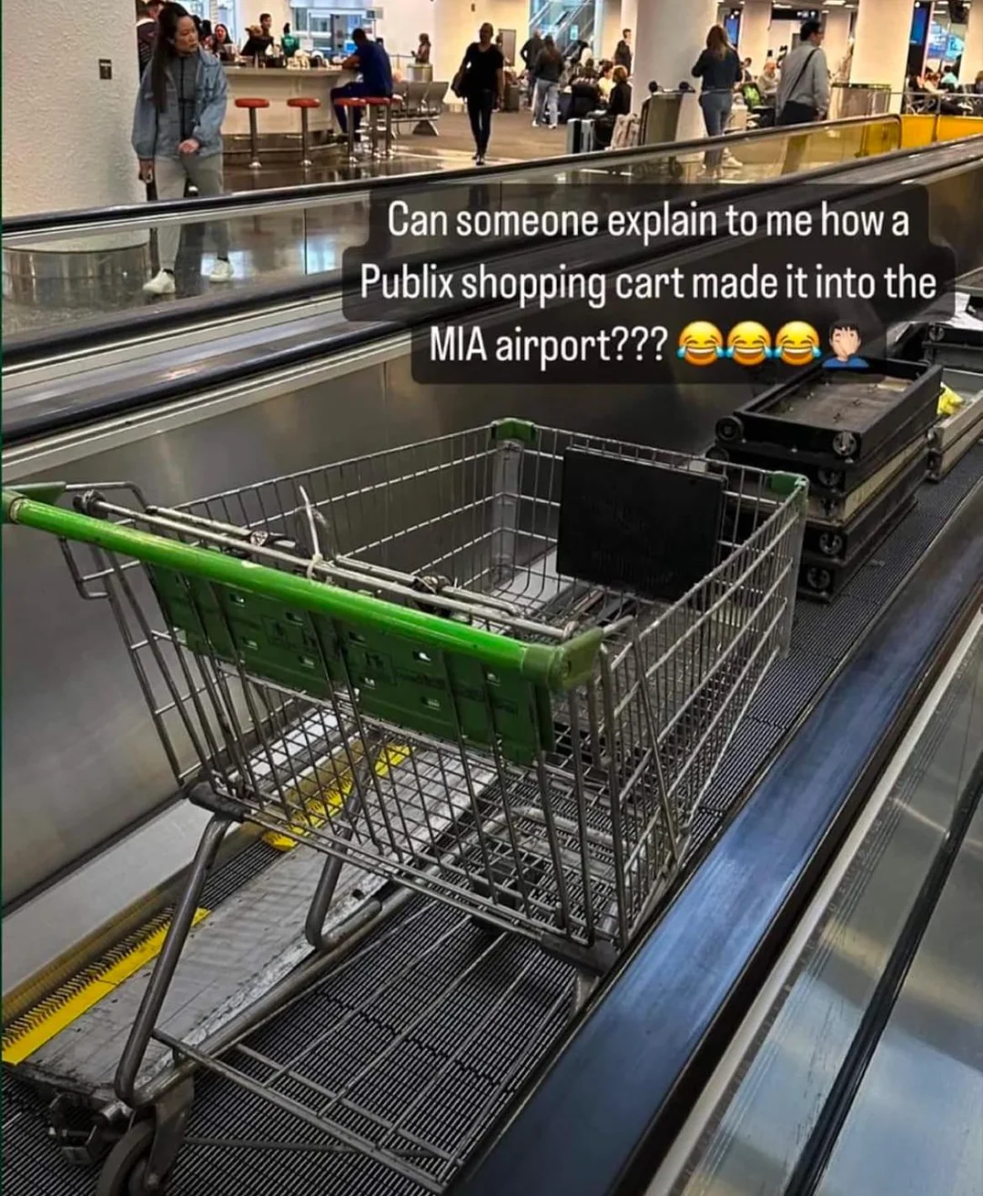 Only in Miami: Supermarket Cart Ended Up On Airport Moving Walkway, How ...