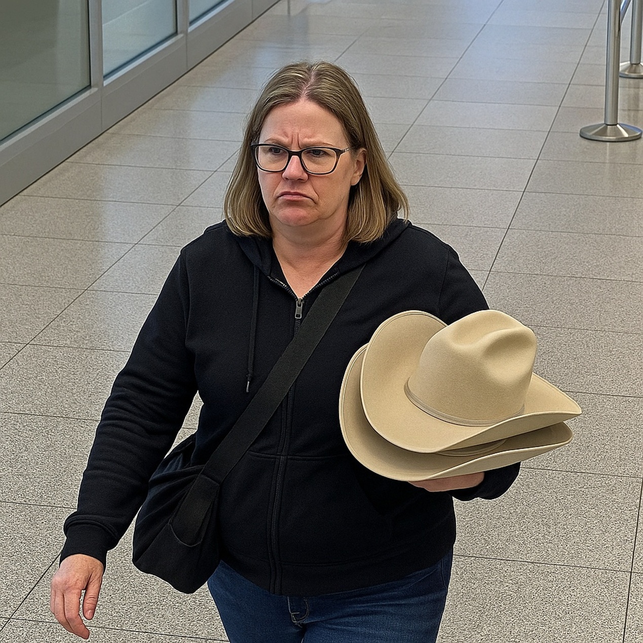 ‘Give Back the Hats, Karen’: Airport Camera Catches Alleged Cowboy Hat ...