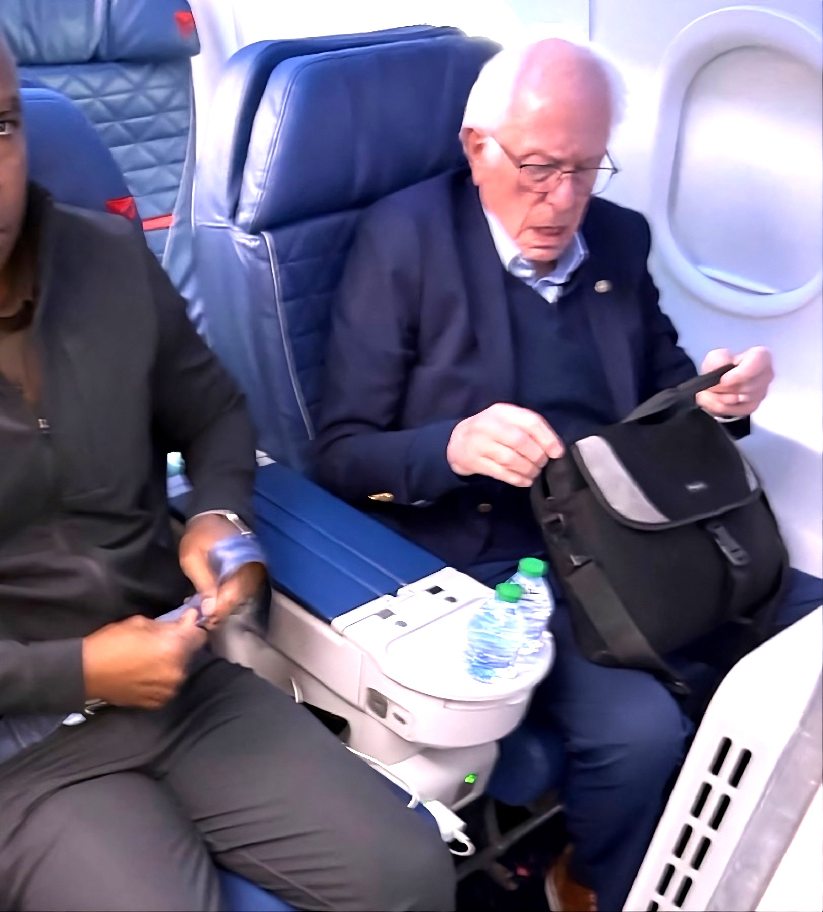 First Class Passenger Next To Bernie Sanders Downgraded To Coach — Then ...